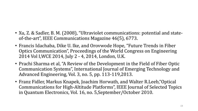 Optical Wireless Communication Pptx Computer Networking Computing