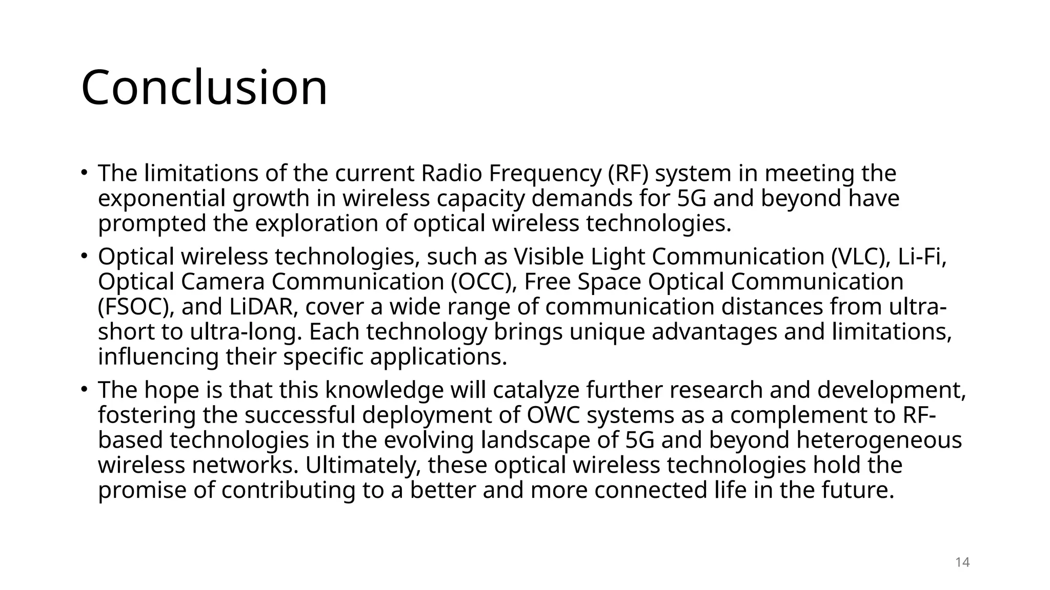 Optical Wireless Technologies for human beingpptx | PPTX