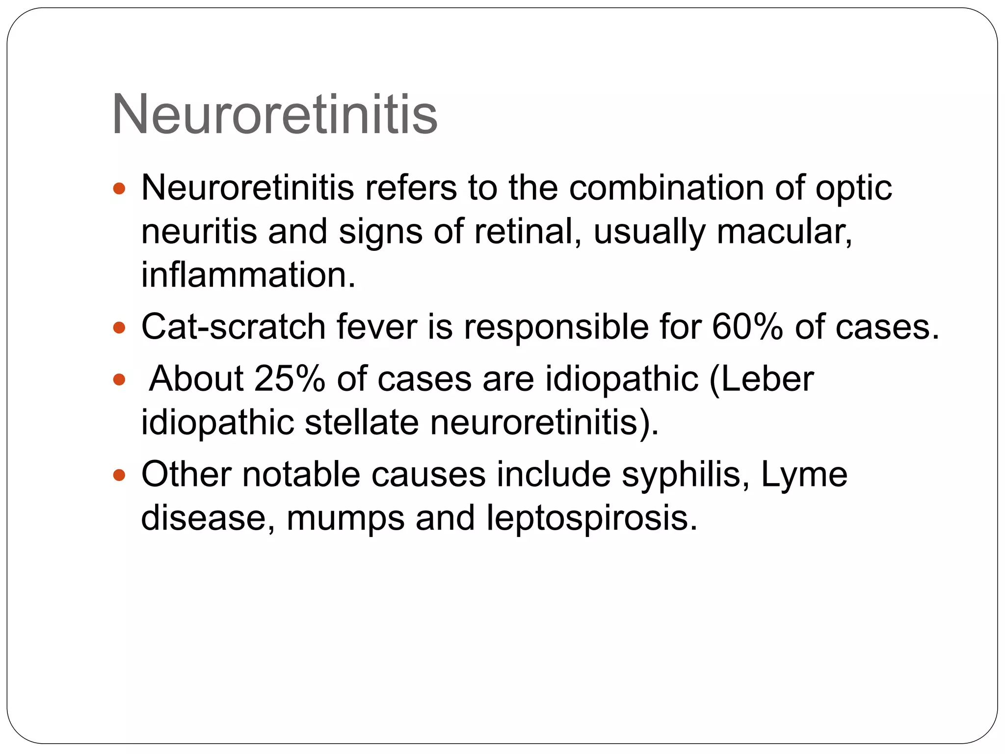 Optic atrophy and neuroretinitis | PPTX