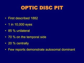 OPTIC DISC PIT Pathogenesis and Management | PPT