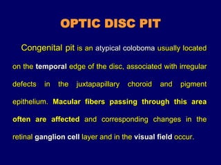 OPTIC DISC PIT Pathogenesis and Management | PPT