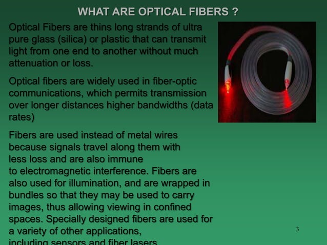 Optic fibres ppt | PPTX