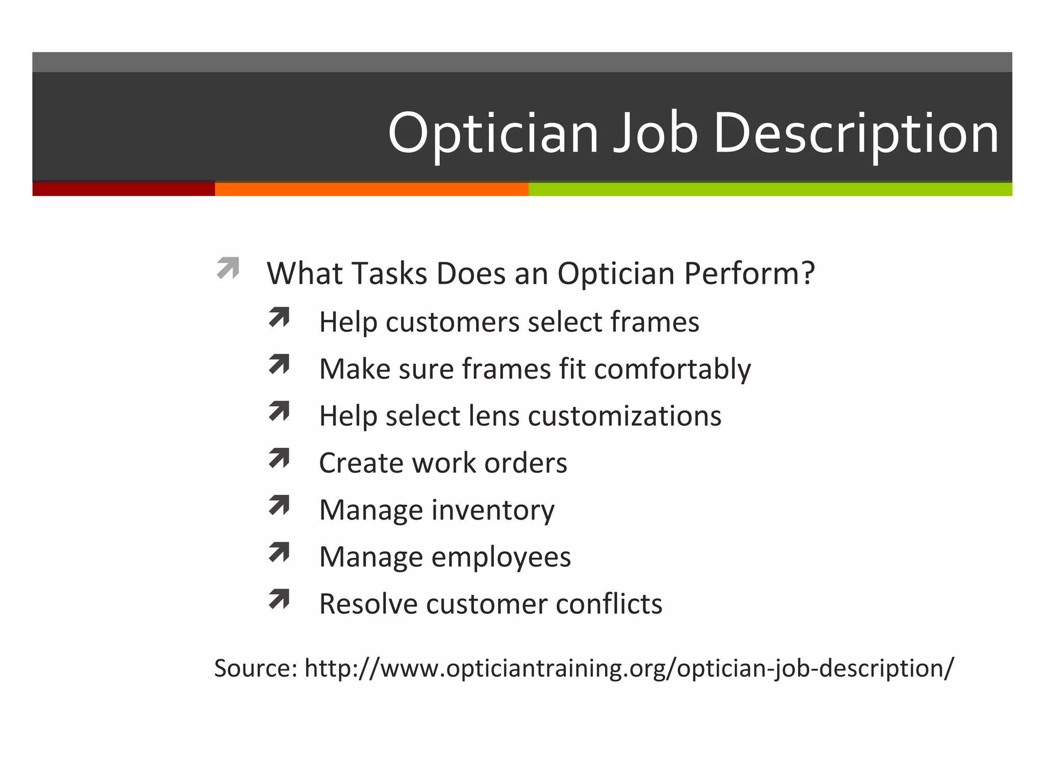 Optician training | PPT