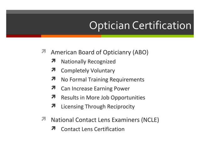 Optician training | PPT