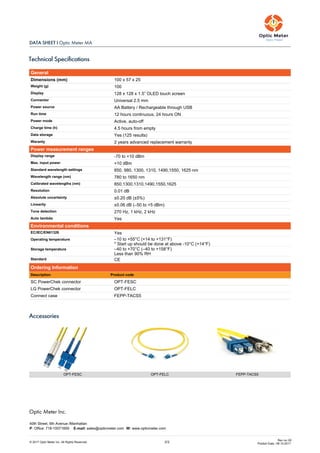 Optic Meter Datasheet Template | PDF | Consumer Electronics ...