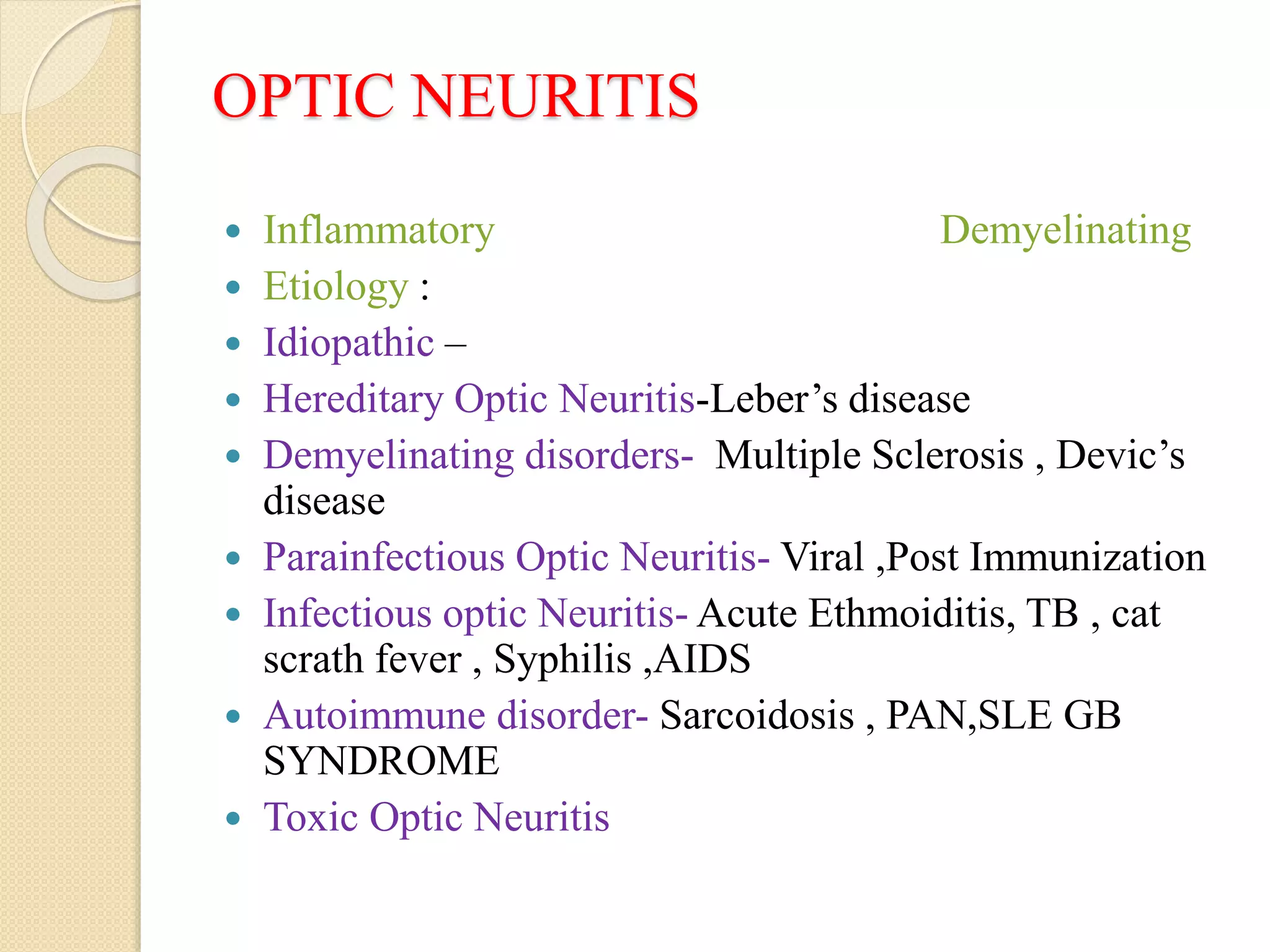 OPTIC NERVE DISEASE | PPTX