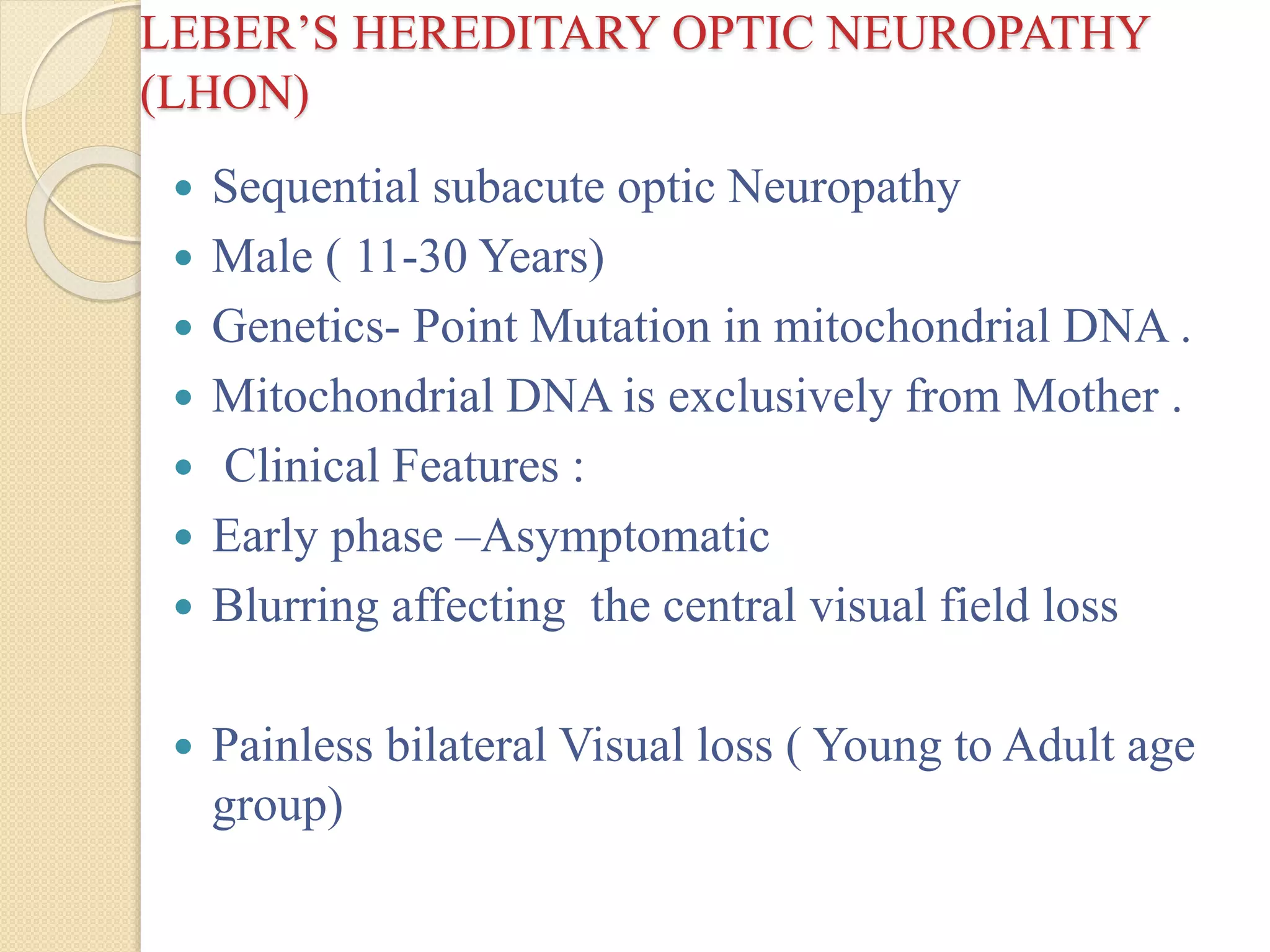 OPTIC NERVE DISEASE | PPTX