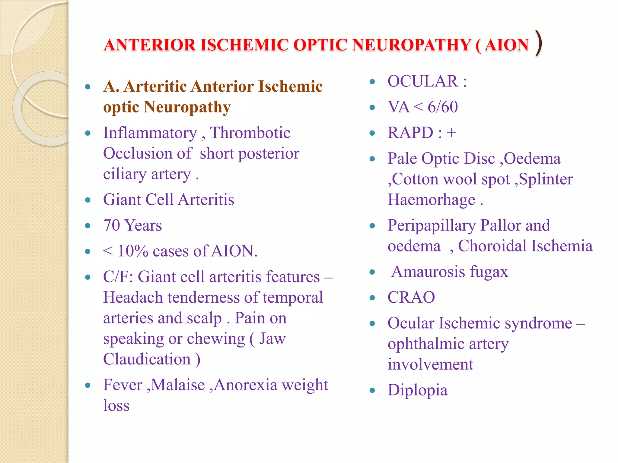 OPTIC NERVE DISEASE | PPTX