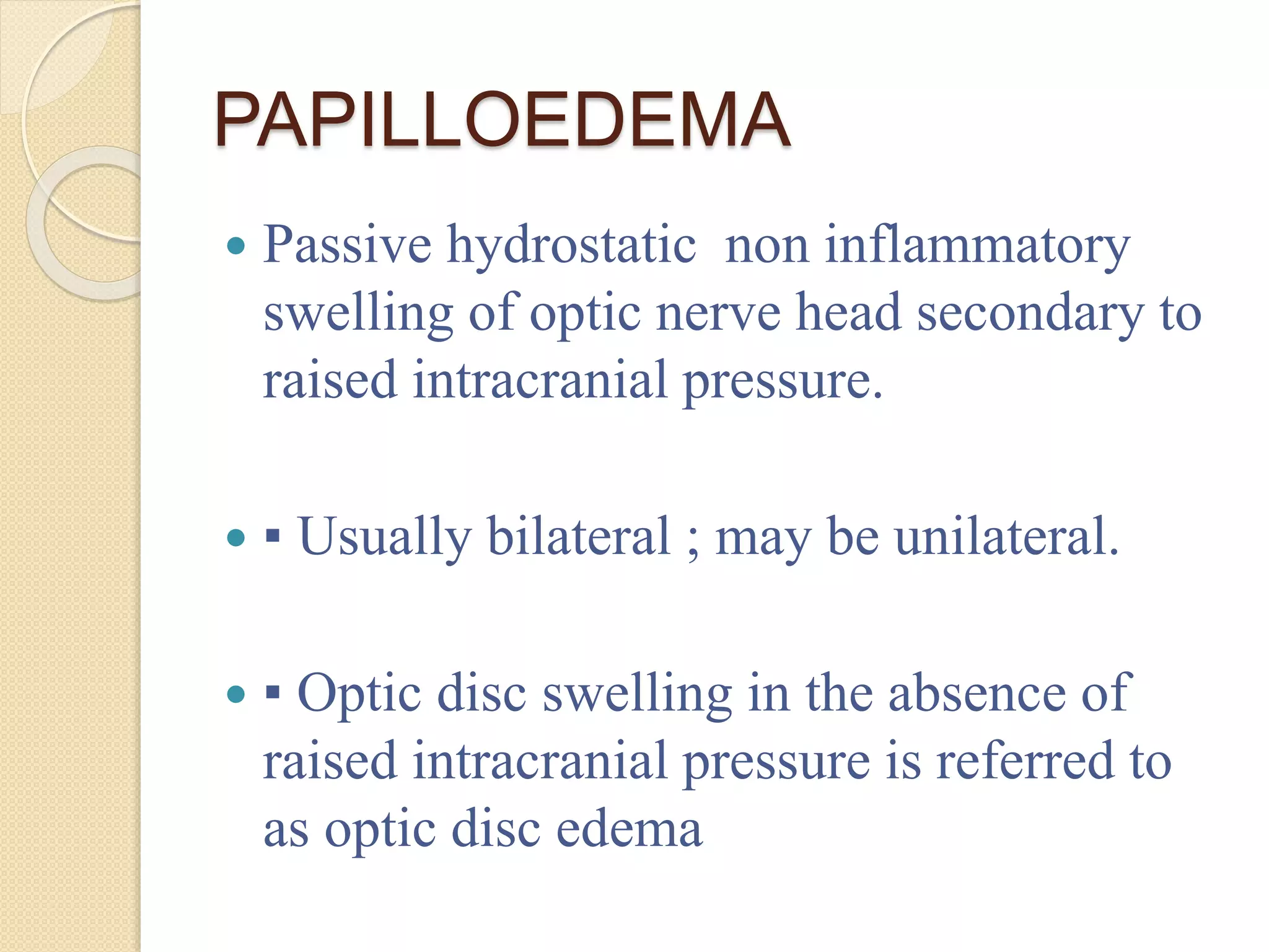 OPTIC NERVE DISEASE | PPTX