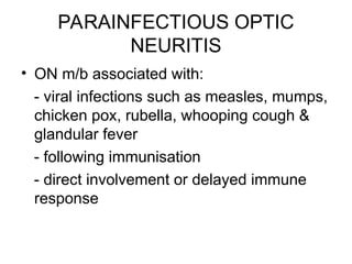 OPTIC NERVE DISEASE IN NEUROOPHTHOMOLOGY | PPT