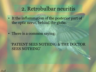 Optic nerve Diseases By: Sumayya Naseem Optometrist | PPS