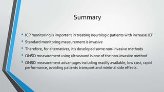Optic Nerve Sheath Diameter (ONSD) Measurement for Intracranial ...