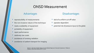 Optic Nerve Sheath Diameter (ONSD) Measurement for Intracranial ...