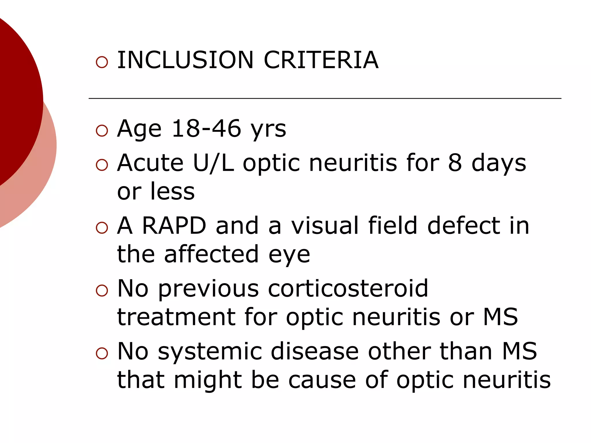 Optic neuritis | PPTX