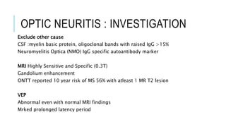 Optic neuritis | PPTX
