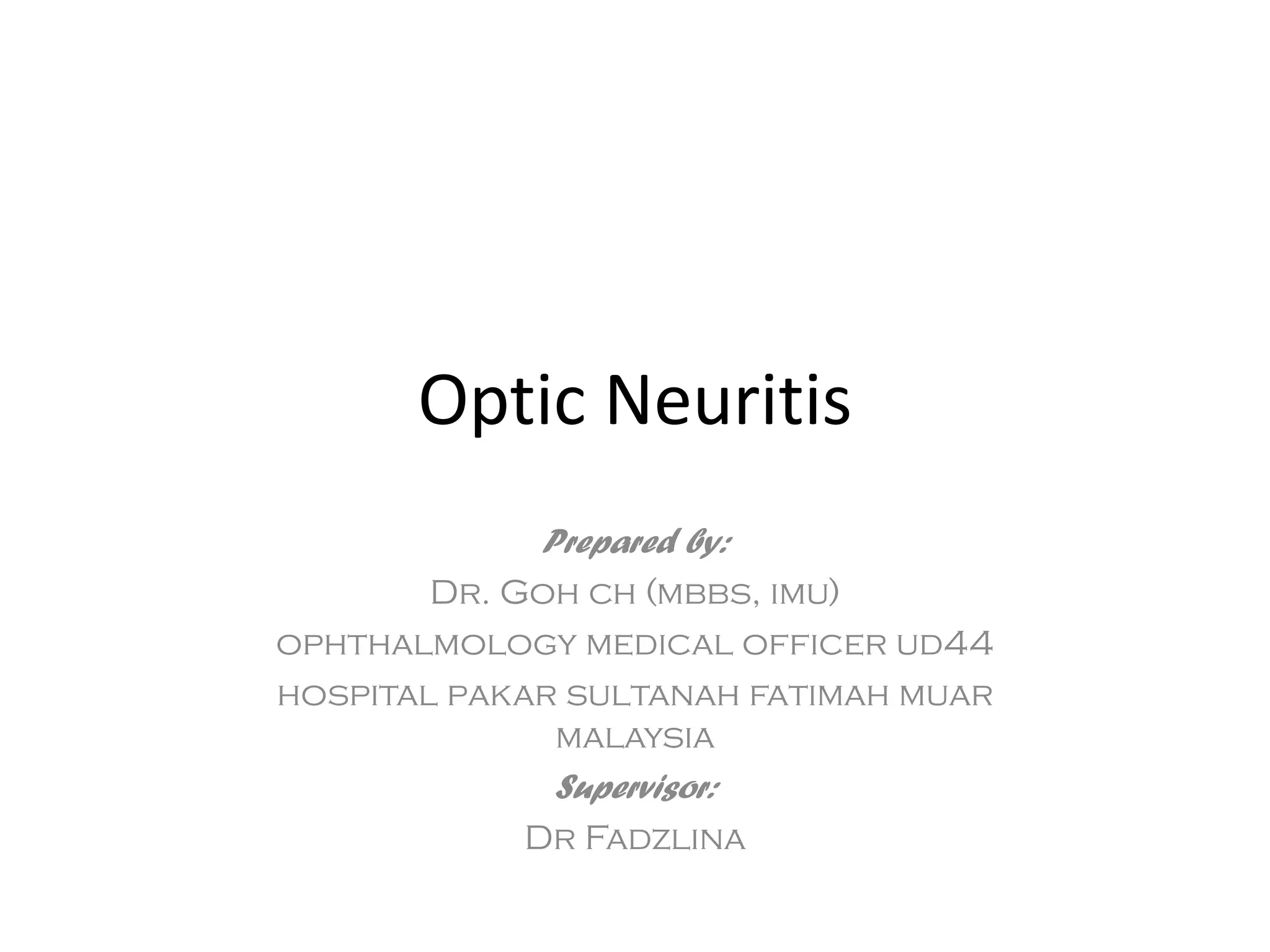 Optic Neuritis And Multiple Sclerosis 2018 Pdf