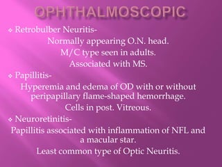 Optic neuritis | PPTX