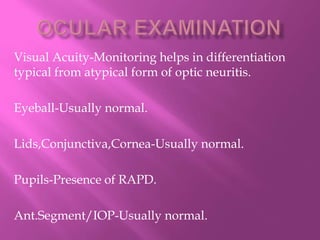 Optic neuritis | PPTX
