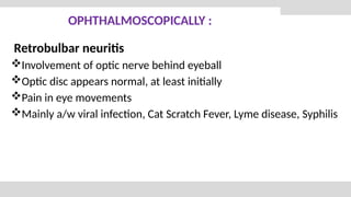 OPTIC NEURITIS AND PAPILEDEMA | PPTX