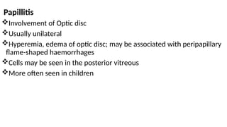 OPTIC NEURITIS AND PAPILEDEMA | PPTX