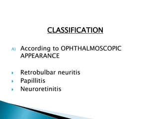 Optic neuritis & optic atrophy | PPTX