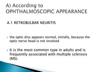 Optic neuritis & optic atrophy | PPTX