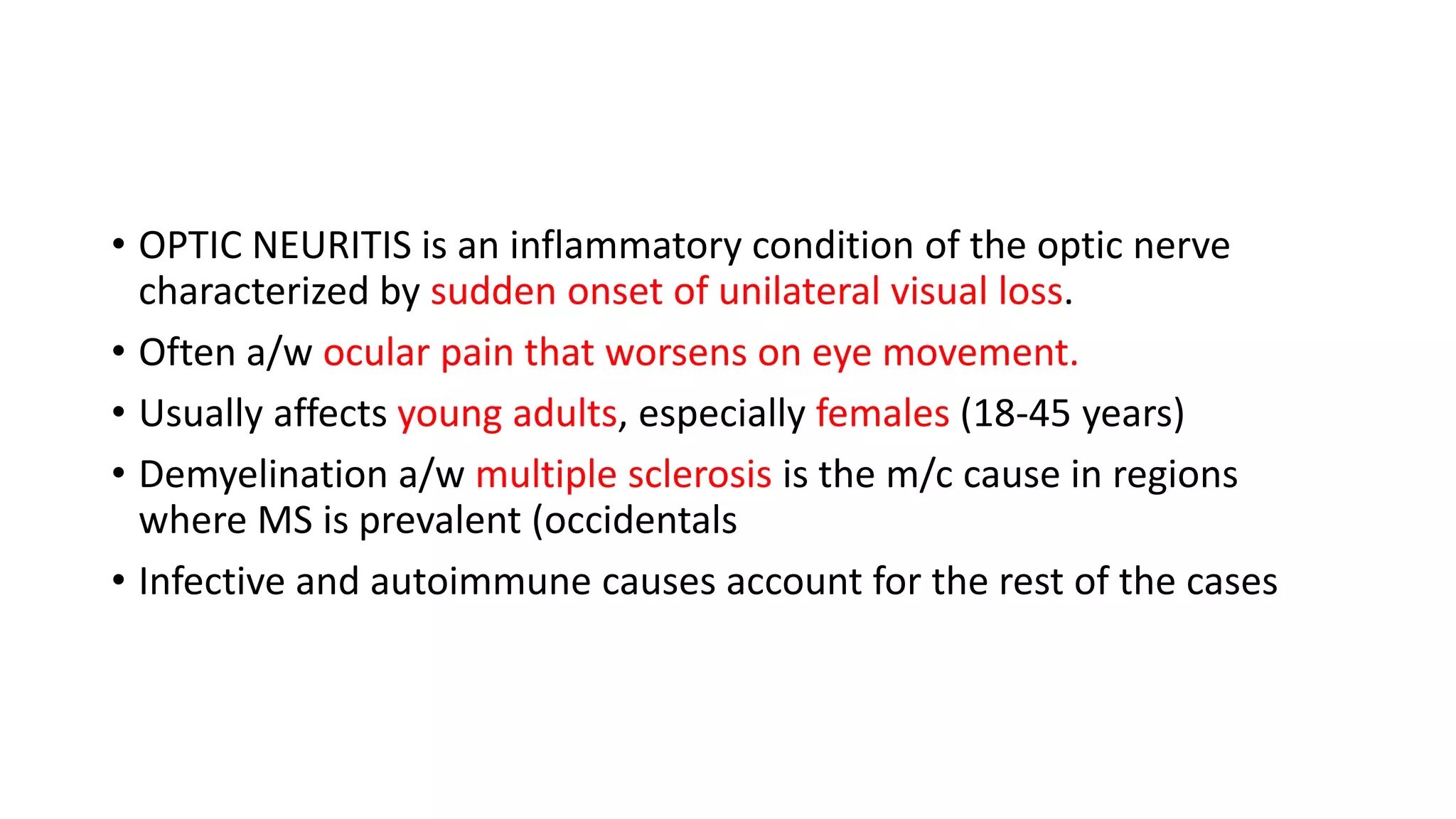 Optic neuritis | PPTX