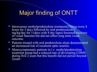 Optic neuritis treatment trial | PPT