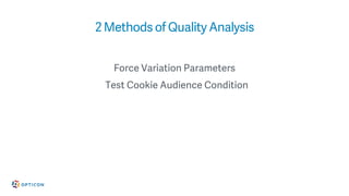 Before launching your experiment. QA tips and tools. | PDF