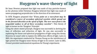 Optics Theories of light Newton corpuscular | PPTX