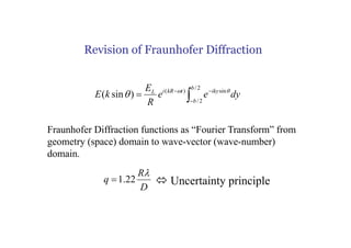 optics-diffraction --fraunhofer and fresnel diffraction | PDF