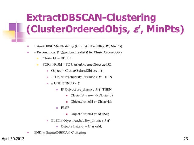 Optics Ordering Points To Identify The Clustering Structure Pdf