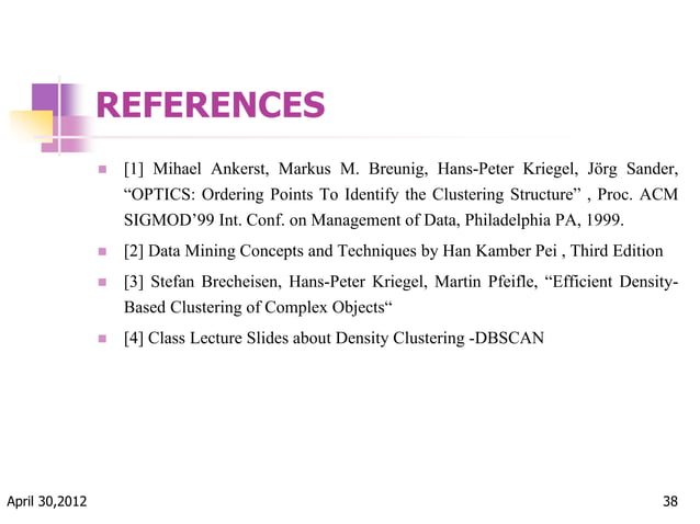 Optics ordering points to identify the clustering structure | PDF Optics ordering points to identify the clustering structure | PDF