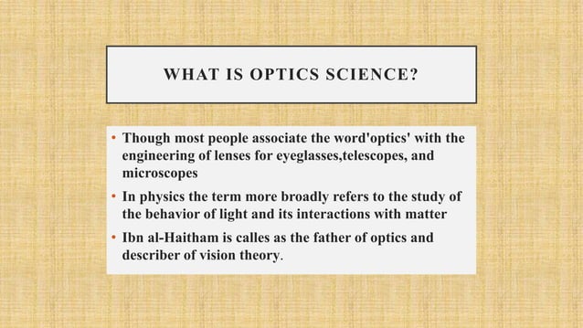 Optics and its terms | PPT