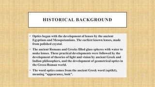 Optics and its terms | PPTX