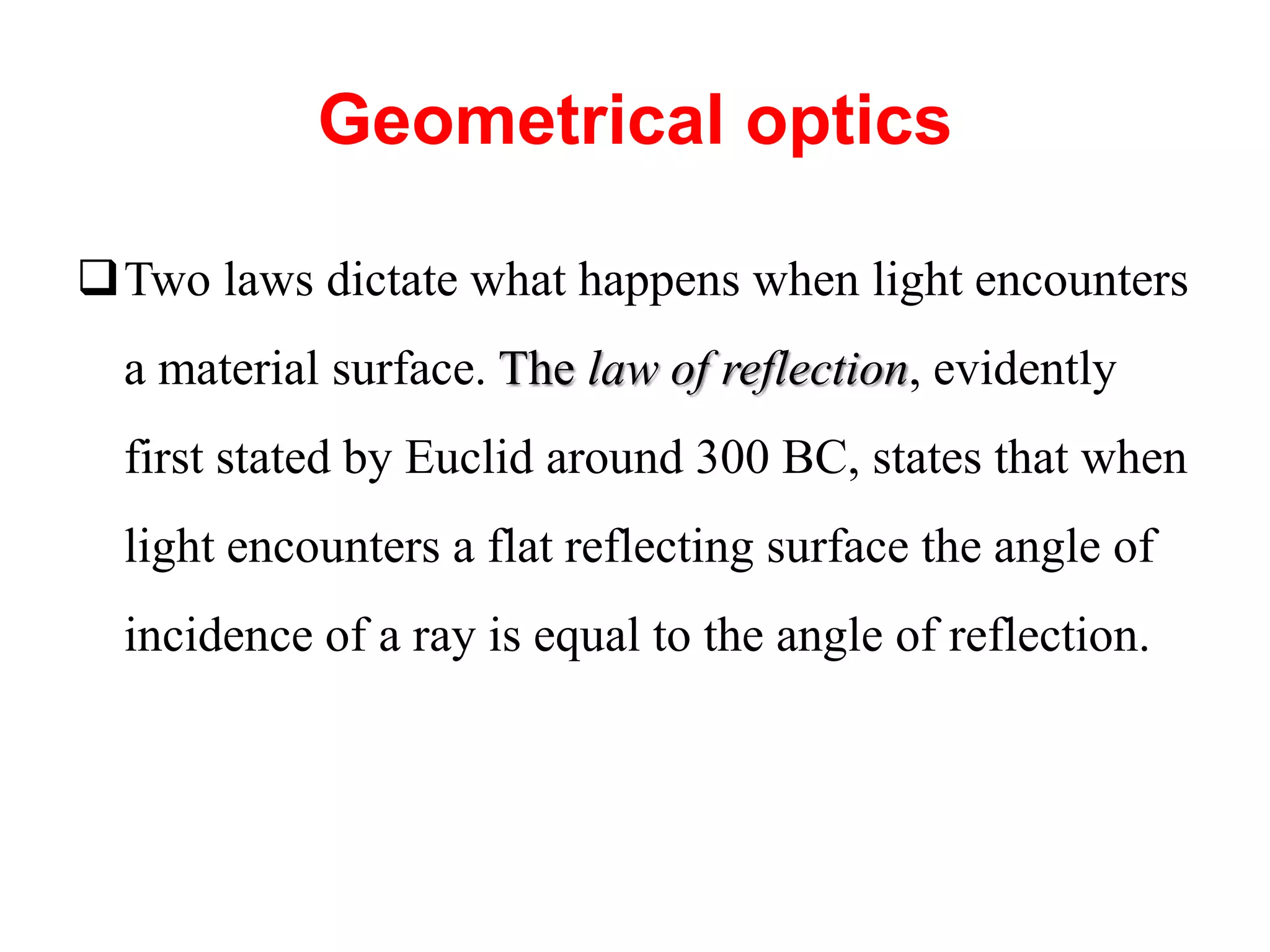 Optics basics concepts | PPTX