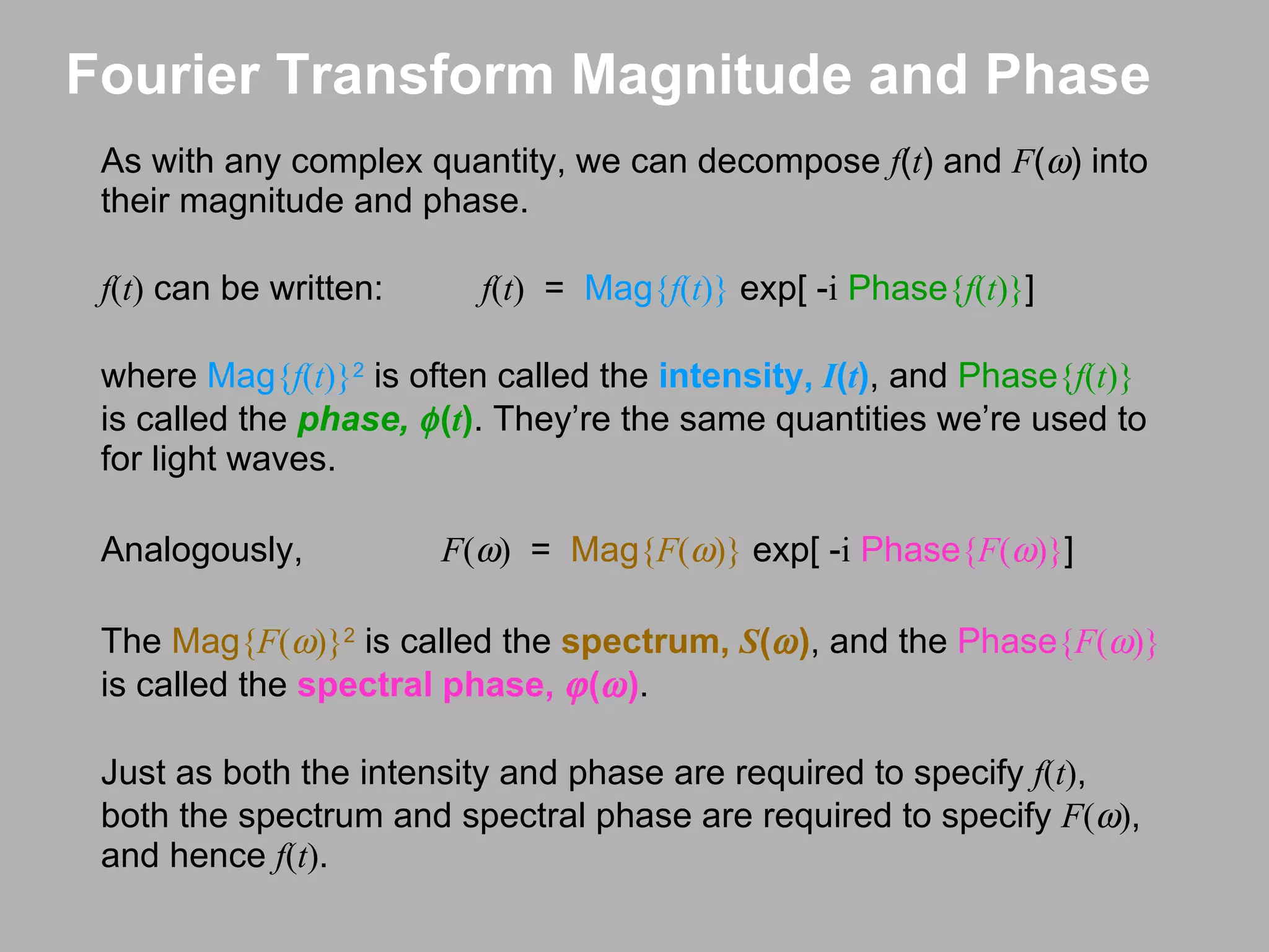 Optics Fourier Transform Ii | PPT