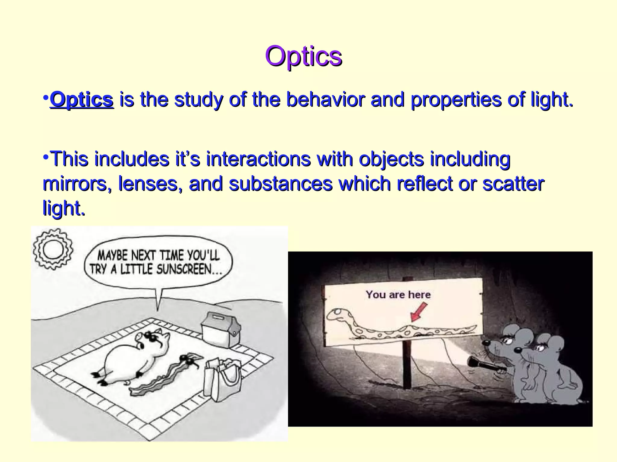 Optics mirrors & lenses | PPT