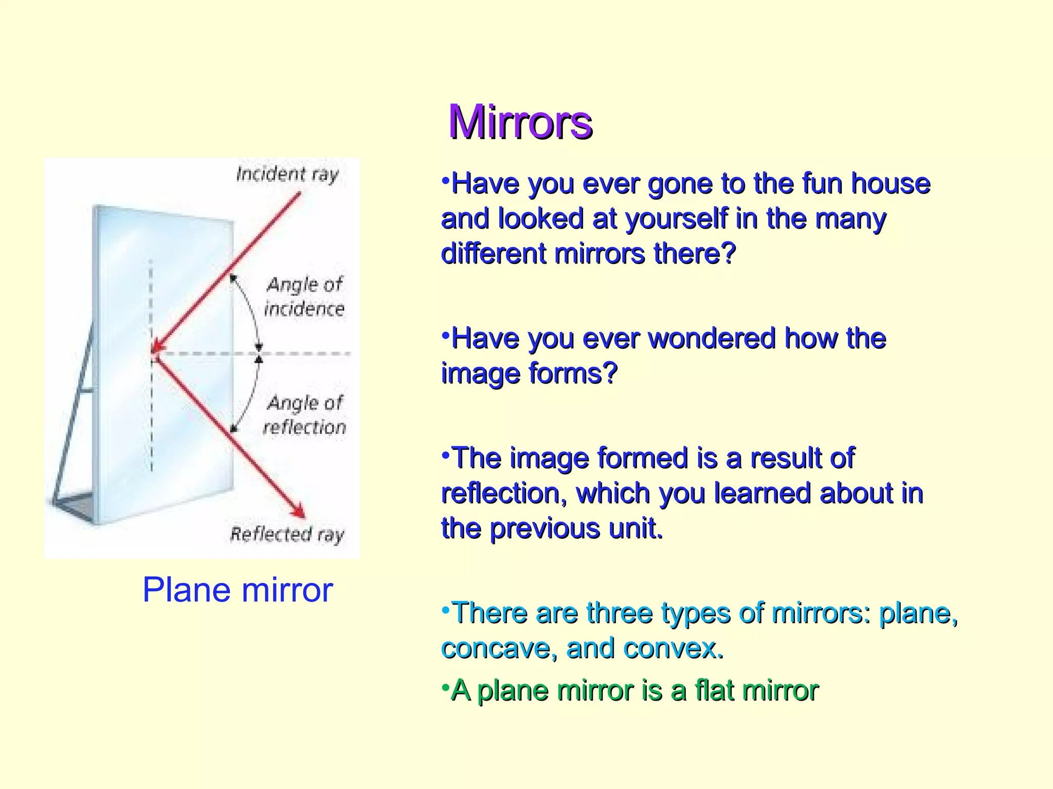 Optics mirrors & lenses | PPT