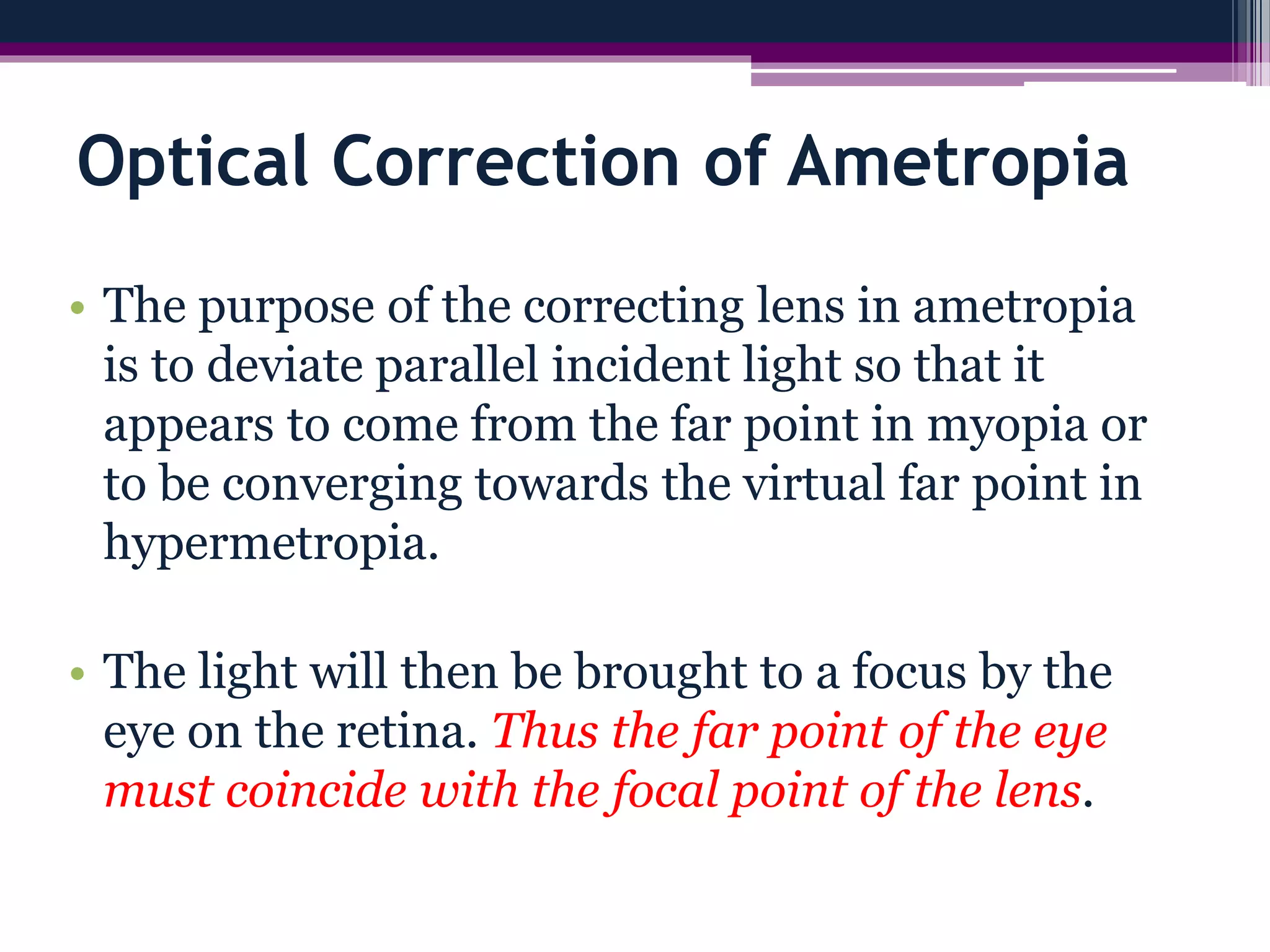 Optics of ametropia