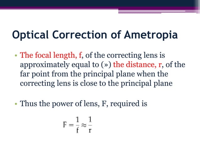 Optics of ametropia | PPTX