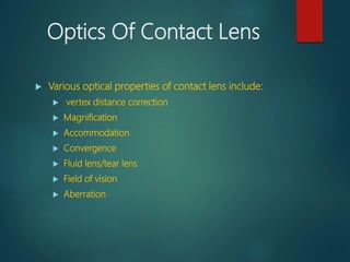 Optics of contact lens and nomenclature copy [repaired] (1) | PPTX