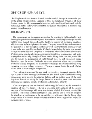 Optics of human eye By Dr.Ihsan Ali BAZIRGAN | PDF