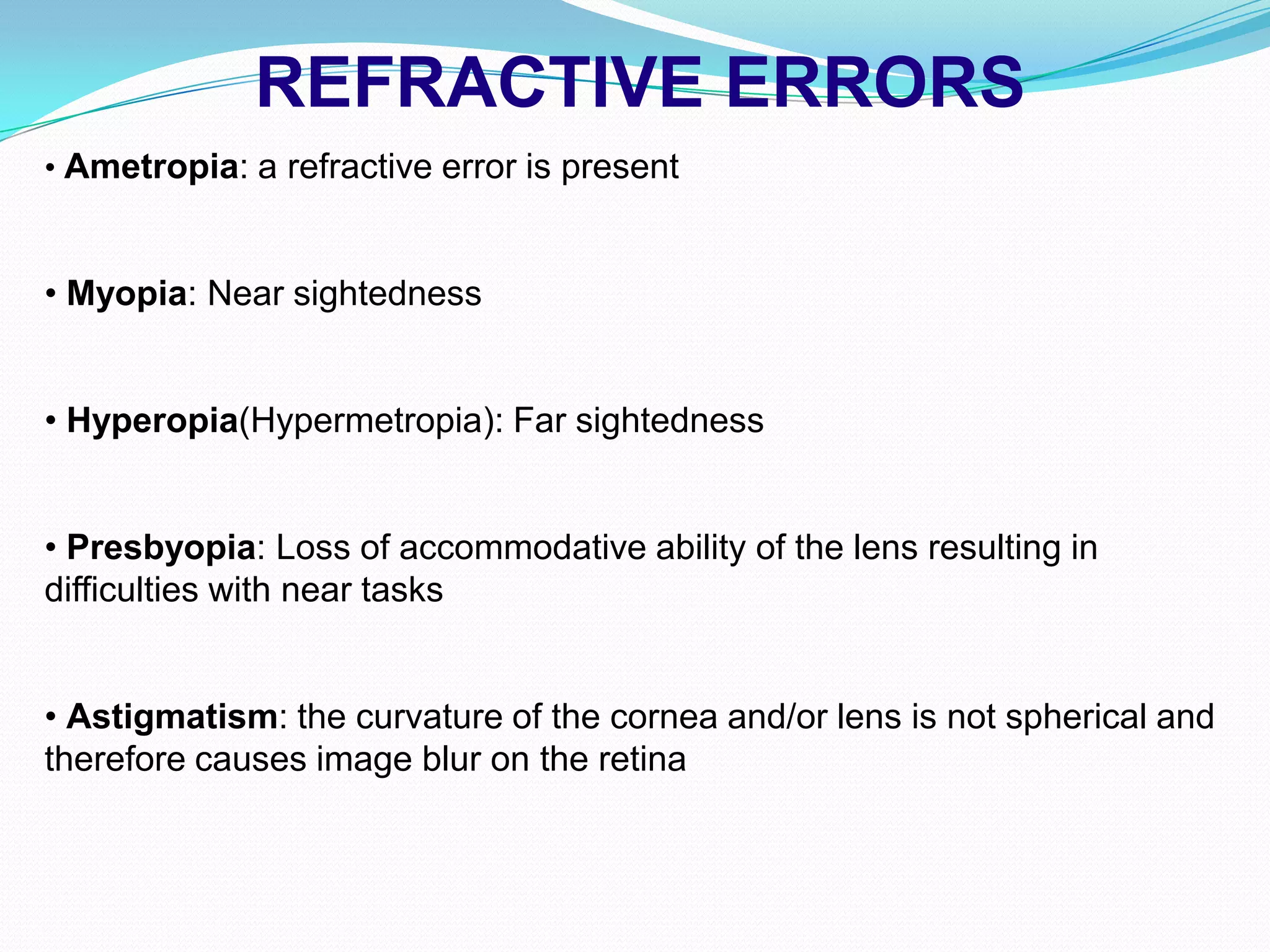Optics of human eye & refractive errors | PPTX