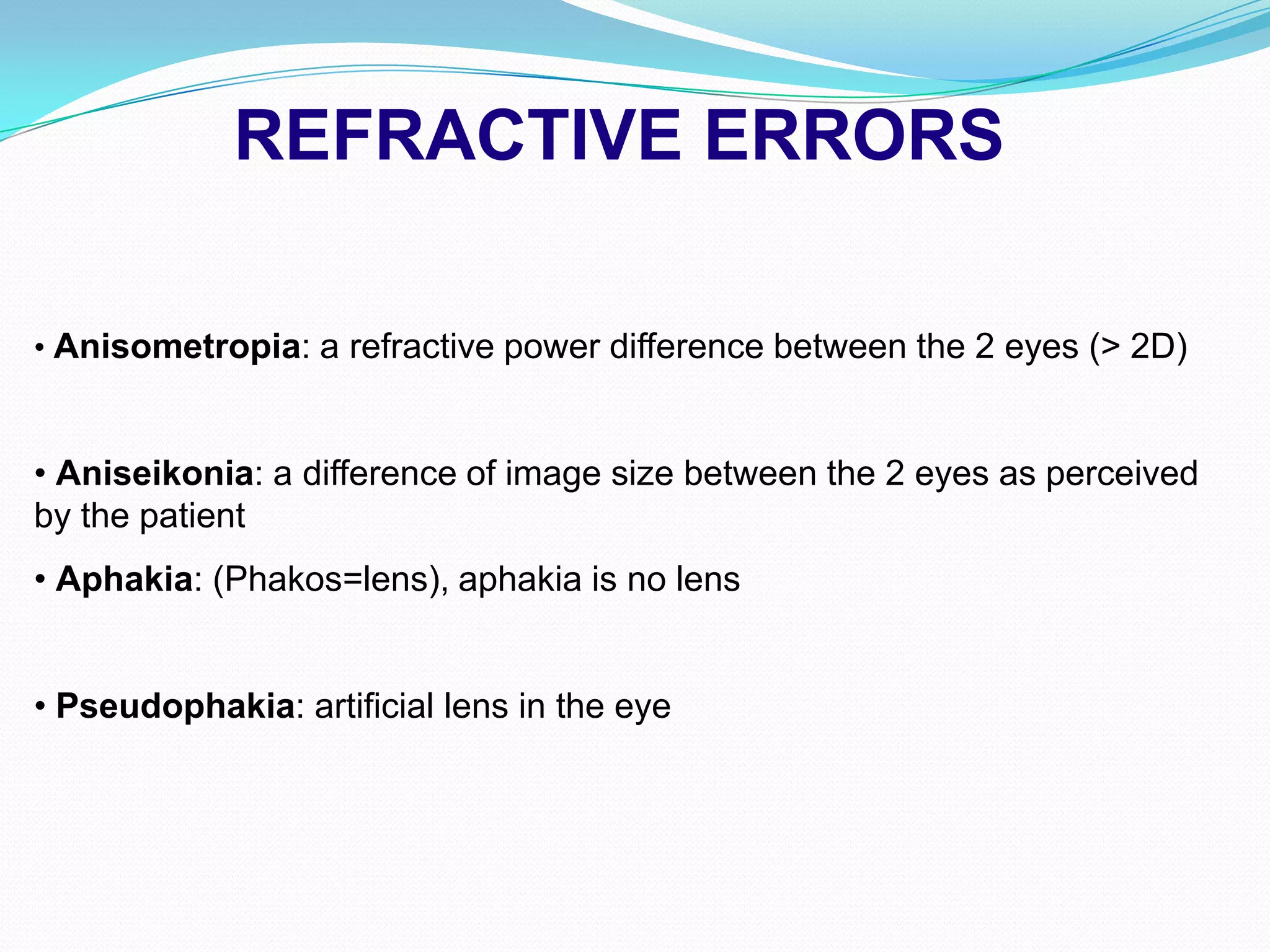 Optics of human eye & refractive errors | PPTX