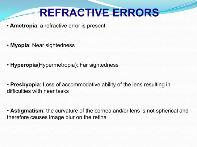 OPTICS OF HUMAN EYE & REFRACTIVE ERRORS | PDF | Eye and Vision ...