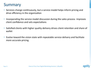 Optify: how to price your digital marketing services | PDF