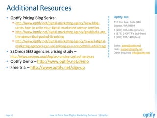 Optify: how to price your digital marketing services | PDF