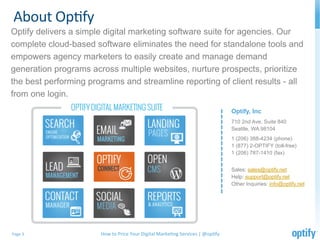 Optify: how to price your digital marketing services | PDF