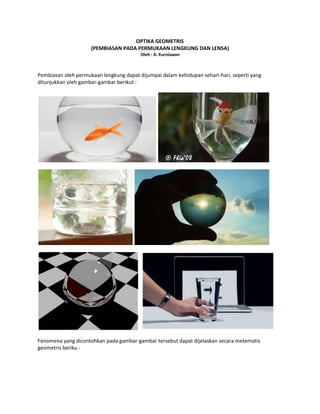 Refraksi Oleh Permukaan Lengkung dan Lensa | PDF
